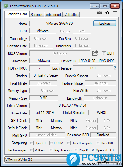 GPU-Z2.56.0(32/64位)正式版_GPU-Z下载-PC9软件园